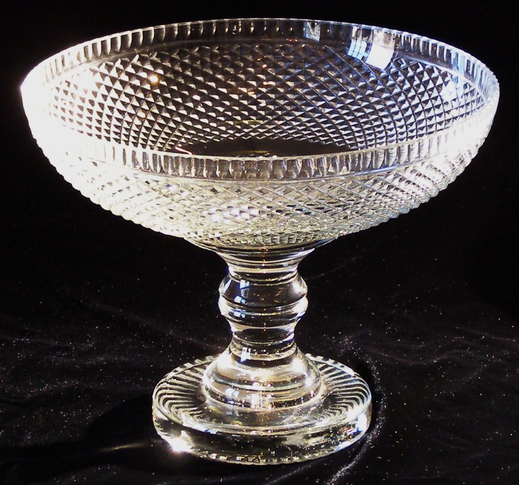 Anglo-Irish Cut Crystal Compote - Paul Kleinwald Art & Antiques