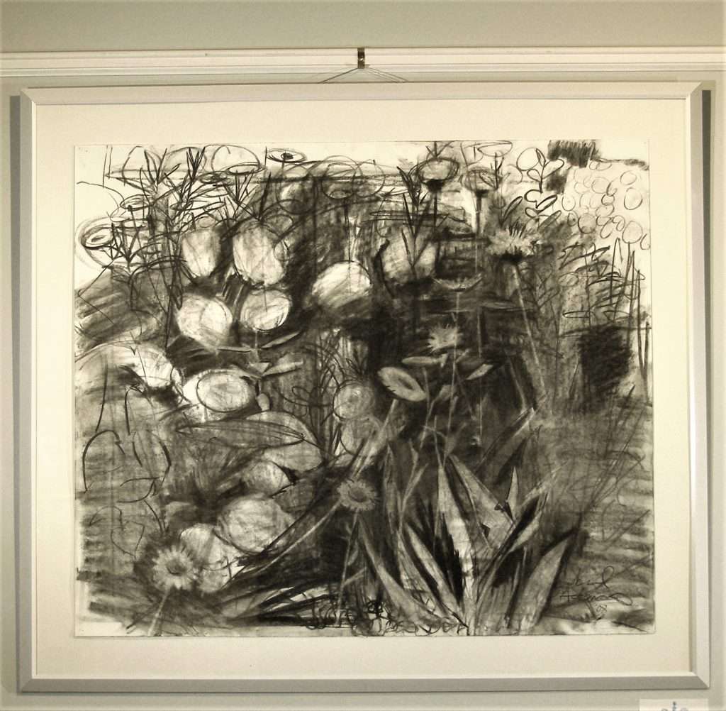 Gabriel Edward Adams, "Garden with Hydrangia", Charcoal Drawing - Paul ...